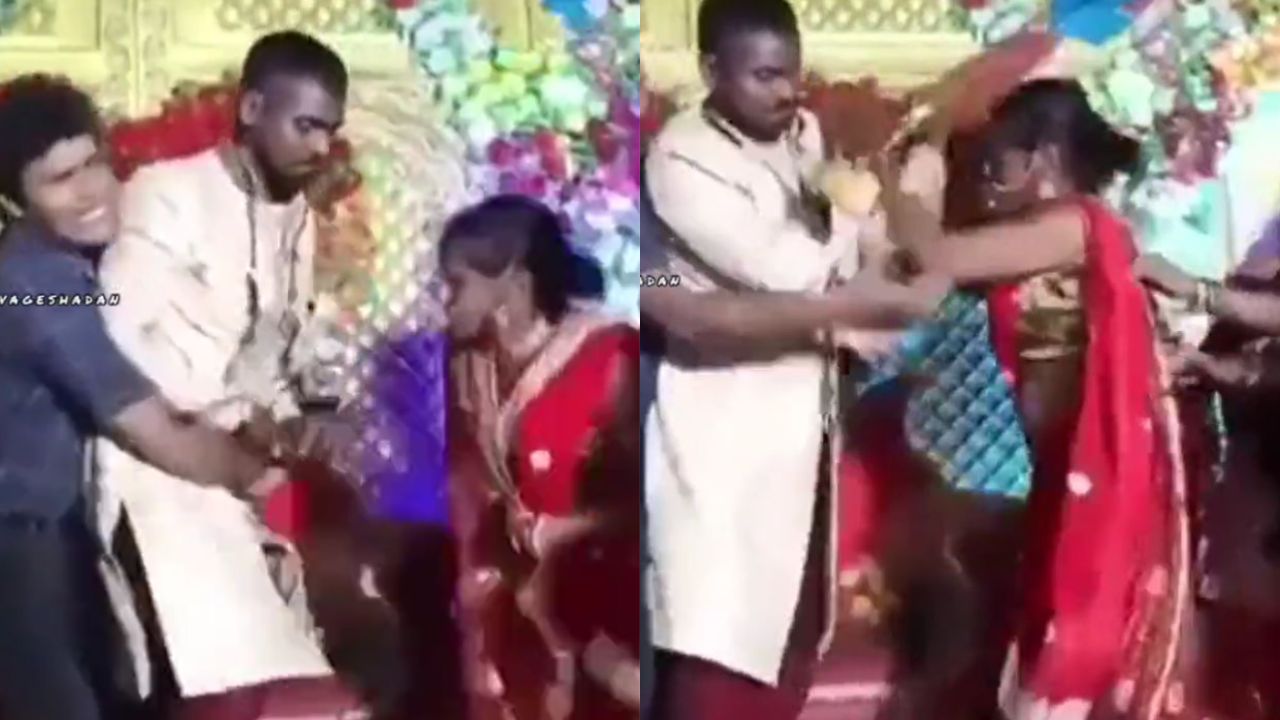 Wedding Viral Video स्टेज पर ही दूल्हा दुल्हन में हुई हाथापाई सोशल